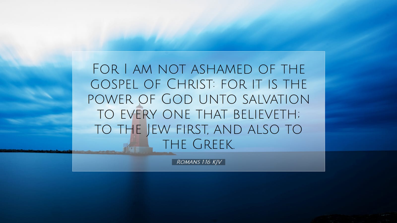 I Am Not Ashamed of the Gospel